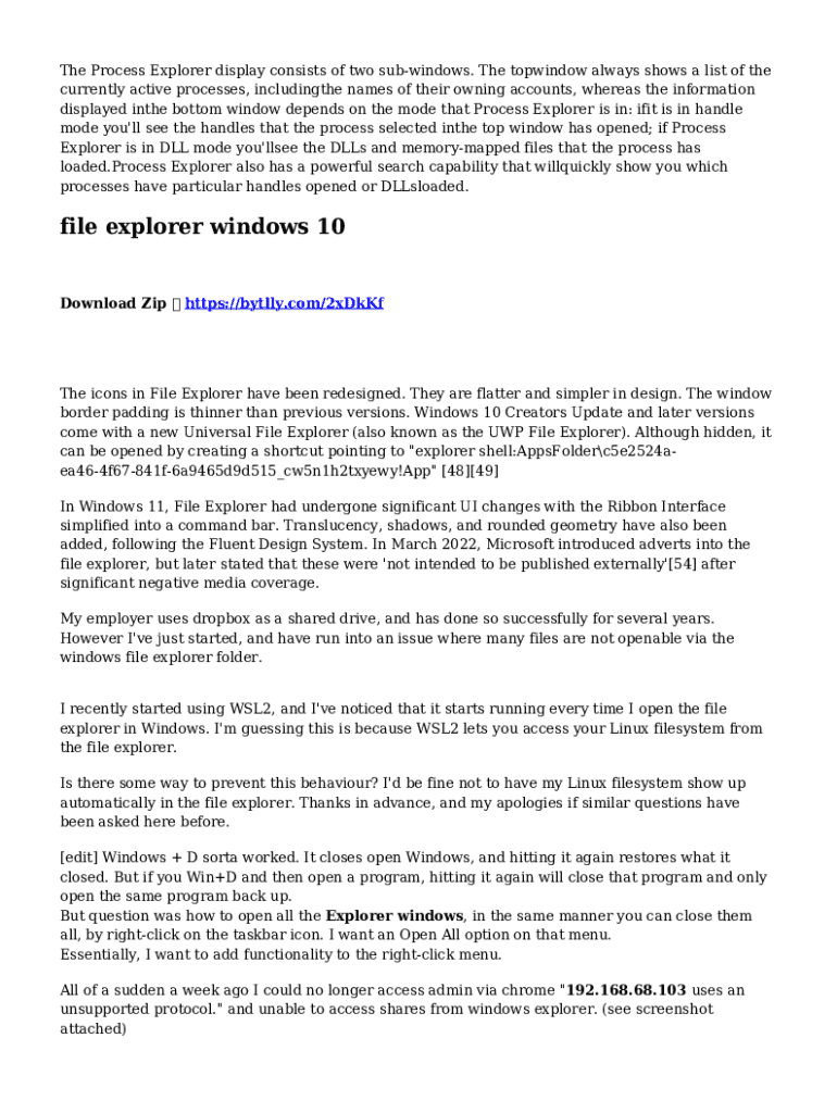 Fillable Online What is Process Explorer and how does it work? Fax Email Print - pdfFiller