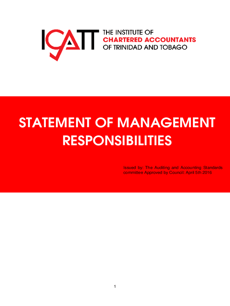 Fillable Online STATEMENT OF MANAGEMENT RESPONSIBILITIES Fax Email ...