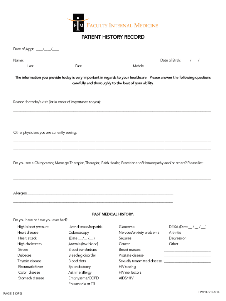 Fillable Online Date of Appt: // Fax Email Print - pdfFiller