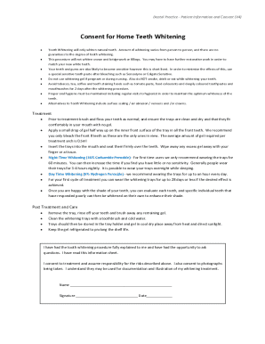 Fillable Online Teeth Whitening Information & Consent Form Fax Email ...