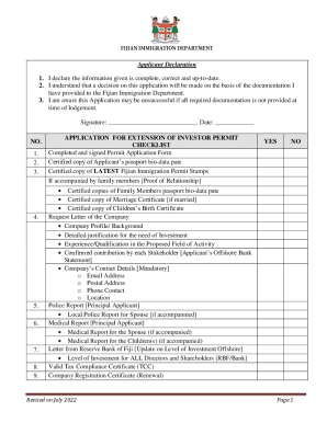 Fillable Online Applicant Declaration - Fiji Immigration Fax Email ...