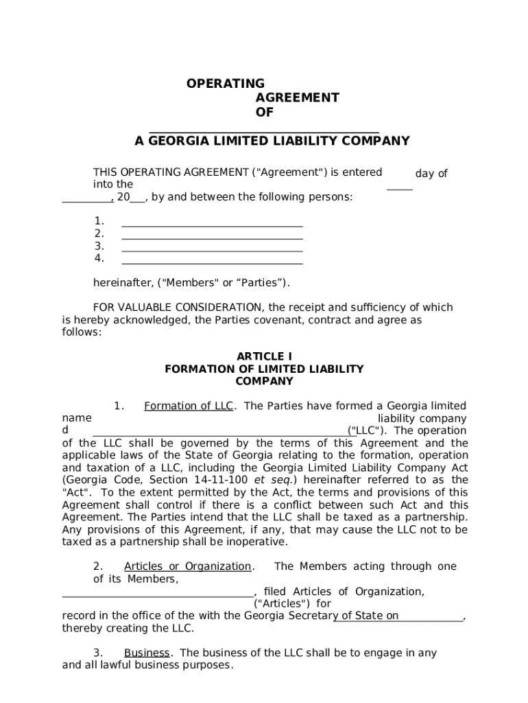 18 Printable Llc Operating Agreement s and Templates Doc Template ...