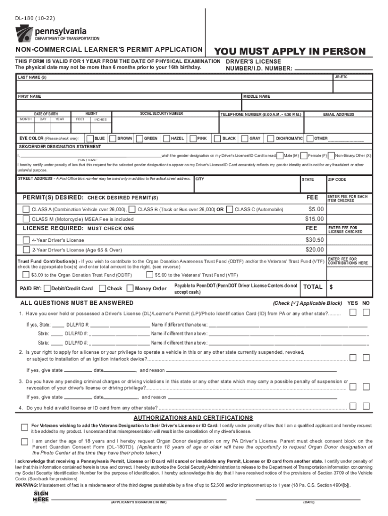Fillable Online A Guide To Obtaining a Pennsylvania Junior Learner's ...