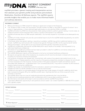 Fillable Online PATIENT CONSENT FORM (Pharmacy Use) Fax Email Print ...