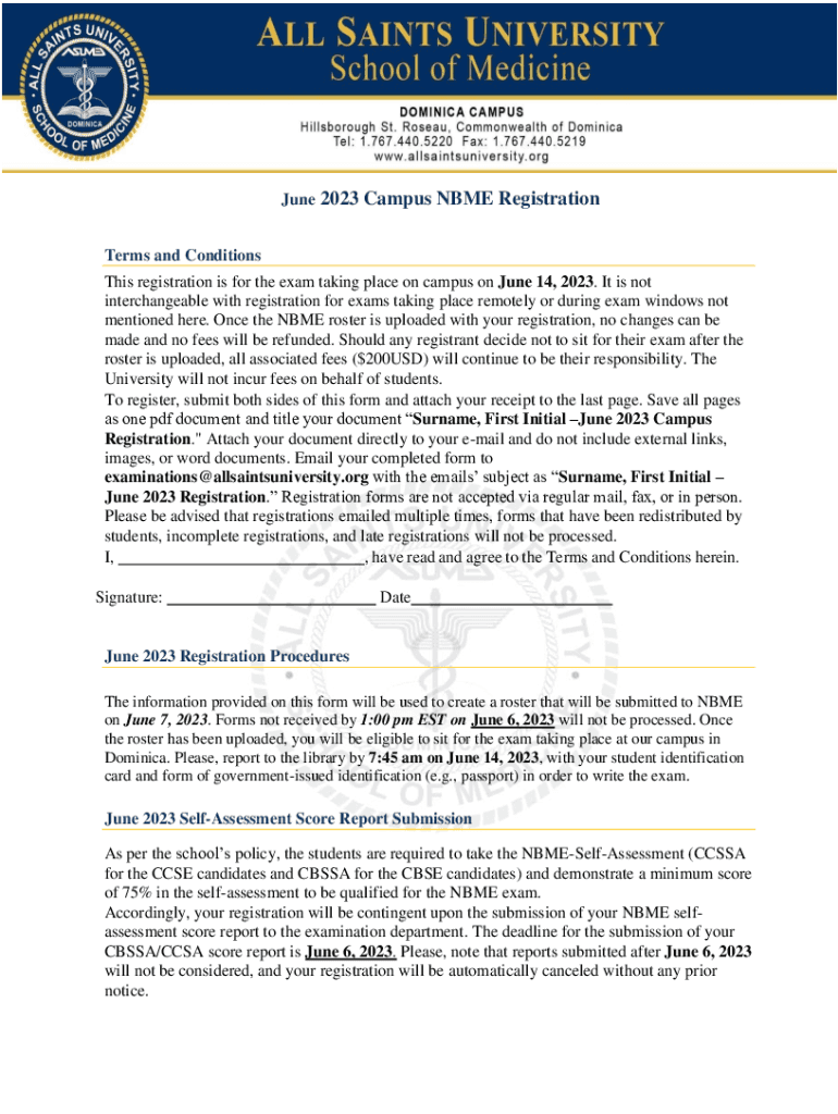 Fillable Online NBME Examinations - Medical University of Silesia Fax Email Print - pdfFiller