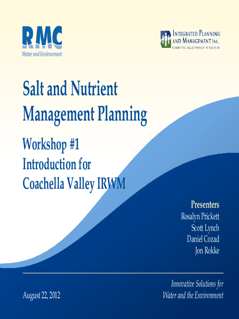 Fillable Online Salt and Nutrient Management Planning Fax Email Print ...