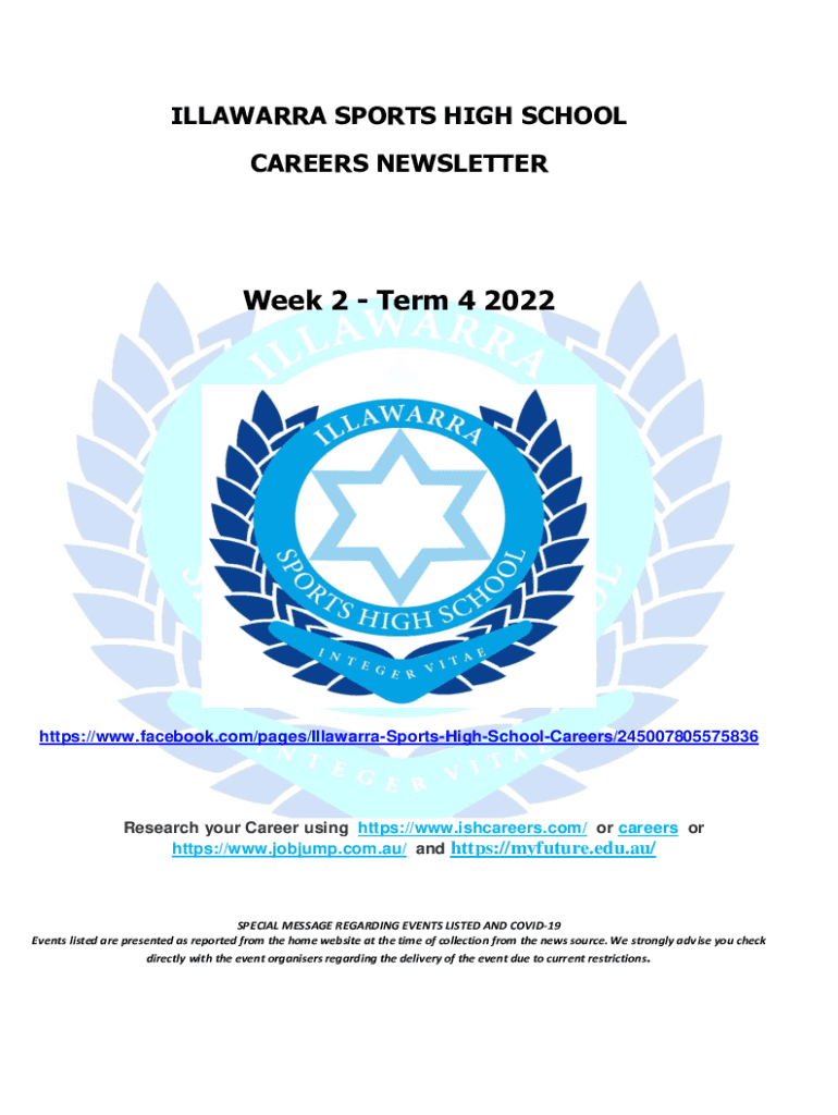 Fillable Online ILLAWARRA SPORTS HIGH SCHOOL CAREERS ... Fax Email Print - pdfFiller