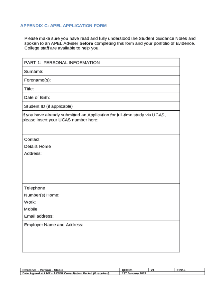 QE0021-APEL-Application-- ... Doc Template | pdfFiller