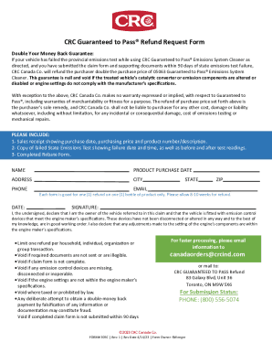 Fillable Online 05063 CRC Guaranteed to Pass Refund Request Form Fax ...