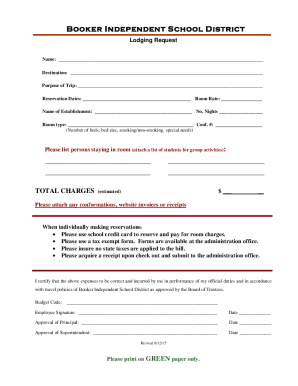 Fillable Online Booker ISD Fax Email Print - pdfFiller