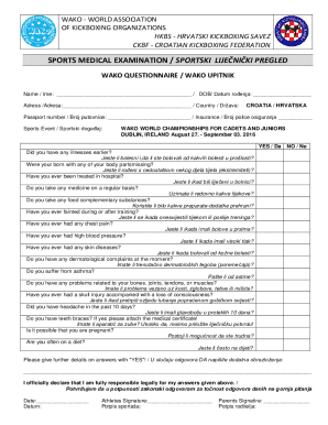 Fillable Online Medical Certificate kickboxer Fax Email Print - pdfFiller
