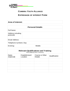 Relevant Qualifications and Training Doc Template | pdfFiller