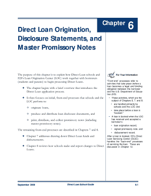 Fillable Online ifap ed Direct Loan Origination, Disclosure Statements ...