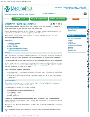 Fillable Online lb5 uscourts Breast milk - pumping and storing ...