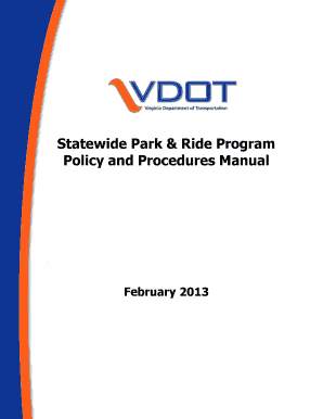 Fillable Online vdot virginia VDOT Statewide Park Ride Program Policy ...
