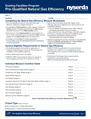Fillable Online Completing the Natural Gas Efficiency Measure ...