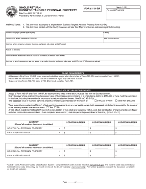 Fillable Online indy Single return business tangible personal property ...