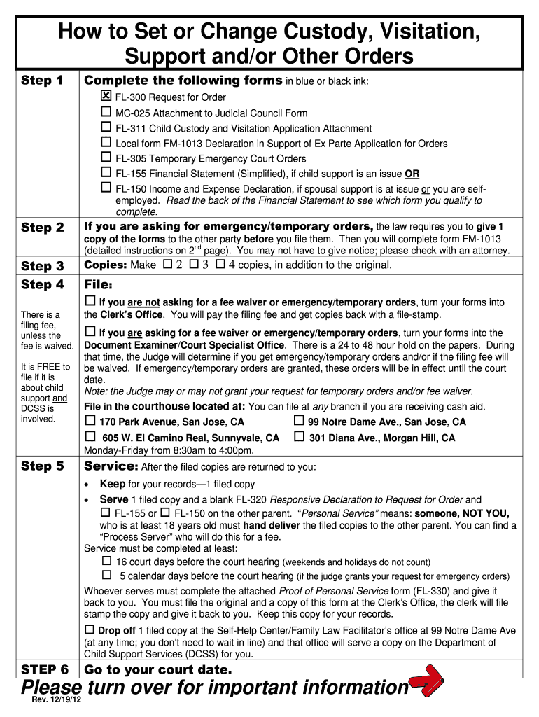 Fillable Online How to Set or Change Custody, Visitation, Fax Email ...
