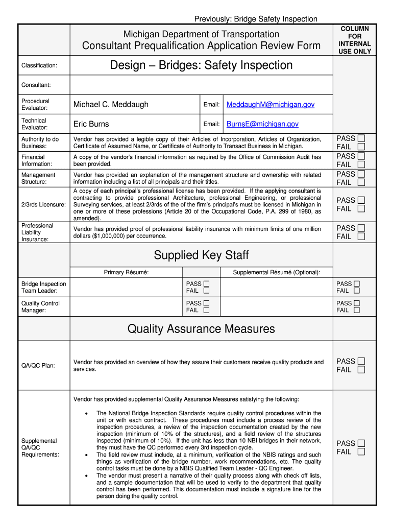 Fillable Online michigan Previously Bridge Safety Inspection Fax Email ...