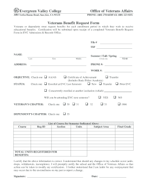 Fillable Online theacademy ca Veterans Benefit Request Form Fax Email ...