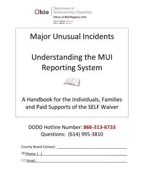 Fillable Online dodd ohio Major Unusual Incidents Understanding the MUI ...