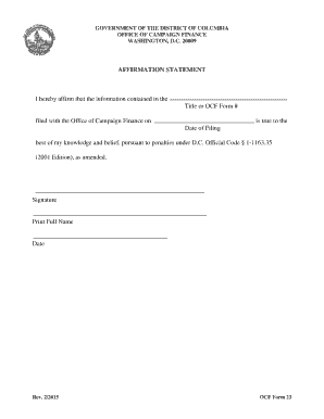 Fillable Online ocf dc OCF Form 23 Fax Email Print - pdfFiller
