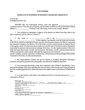 Fillable Online laeb uscourts Motion For Relief from Stay Affidavit Fax ...
