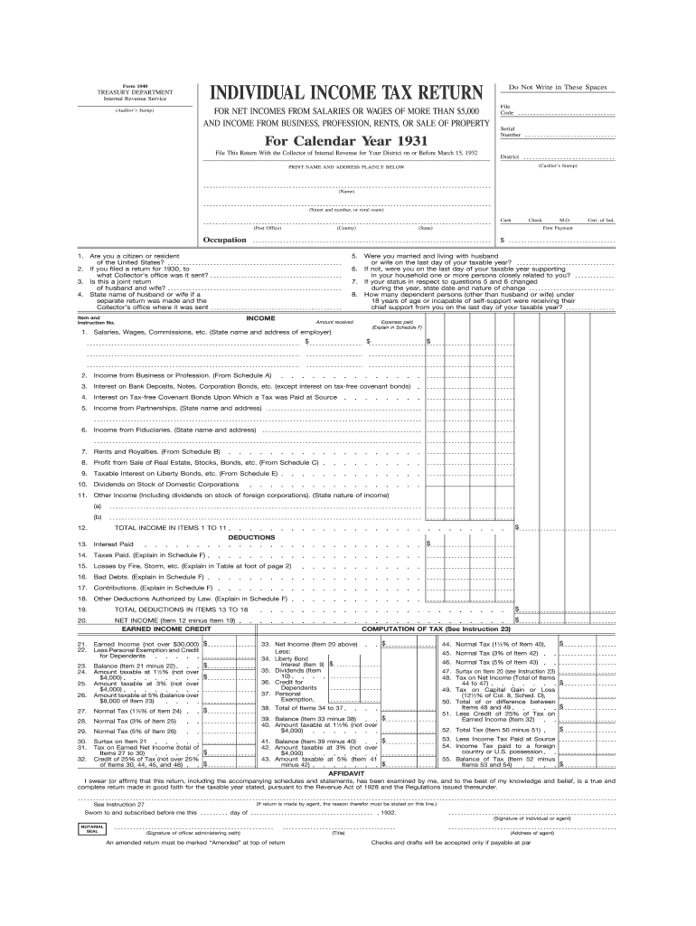 Fillable Online irs Form 1040 Internal Revenue Service (Auditor s Stamp ...