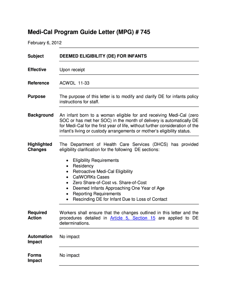 Fillable Online hhsa-pg sdcounty ca MPG LTR 745 - Deemed Eligibility ...