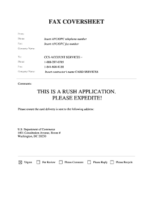 Fillable Online osec doc IBA Expedited Application Coversheet Template Fax Email Print - pdfFiller