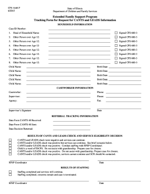 Fillable Online illinois CFS 1448-F EFSP Tracking Form for Request for CANTS and ... Fax Email ...