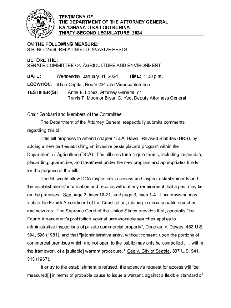 Fillable Online Authority of Attorney General to Operate District ...