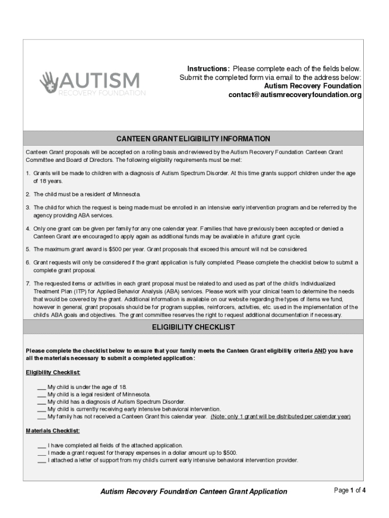 Fillable Online ARF Canteen Grant Application 2022 Fax Email Print ...