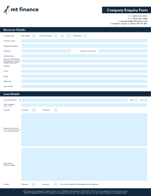 Fillable Online Company Enquiry Form Fax Email Print - pdfFiller