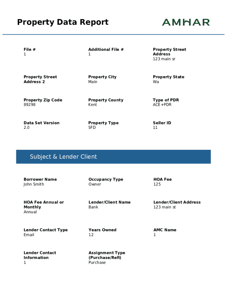 Fillable Online Home Value Property Data Report Fax Email Print - pdfFiller