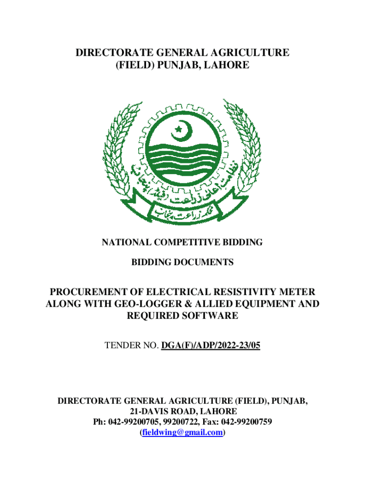 Fillable Online Invitation for Bids National Competitive Bidding Fax Email Print - pdfFiller