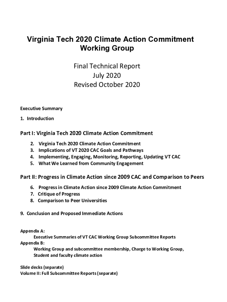 Fillable Online Climate Action Commitment Working Group Final Report Fax Email Print - pdfFiller