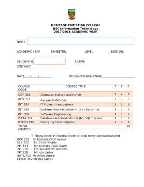 BSC-INATION-TECHNOLOGY-LEVEL- ... Doc Template | pdfFiller