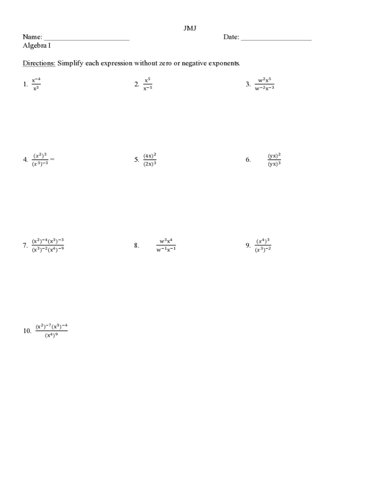 Fillable Online media kellenberg How to simplify algebraic expressions ...