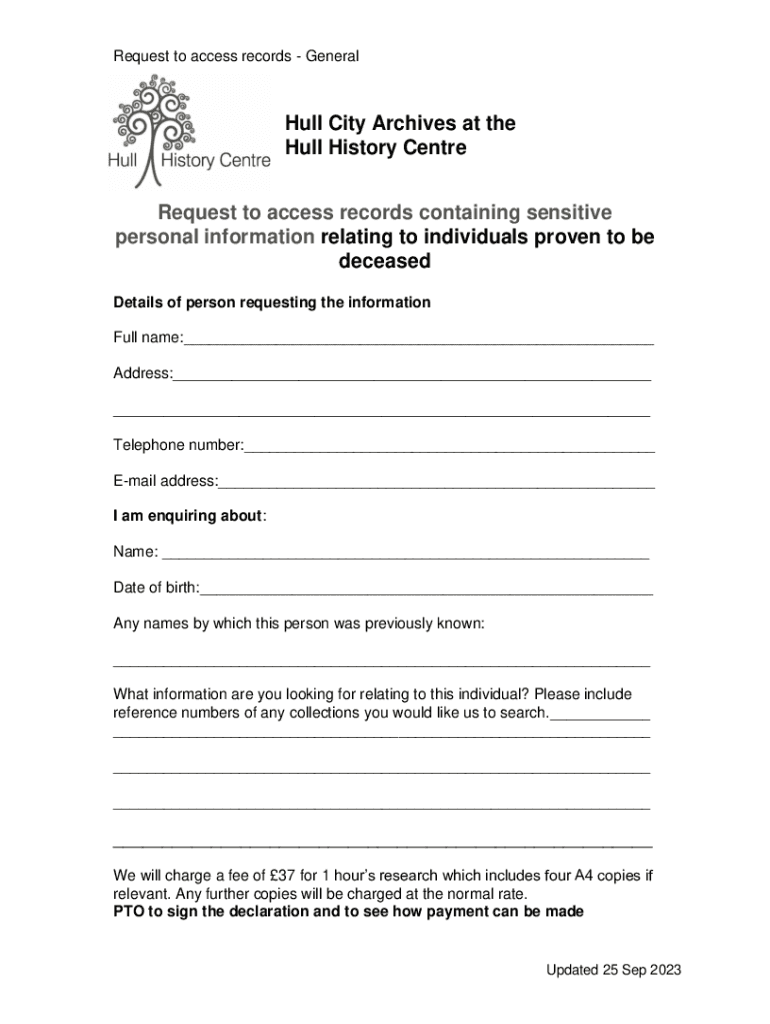 Fillable Online SUBJECT ACCESS REQUEST FORM. ... Fax Email Print - pdfFiller