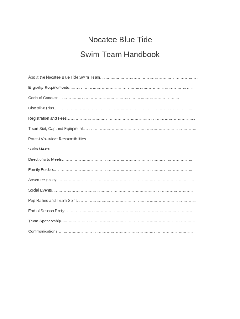 Blue Tide Handbook & Mission Statement Doc Template | pdfFiller