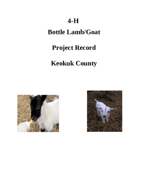 4-H Bottle Lamb/Goat Project Purposes Doc Template | pdfFiller