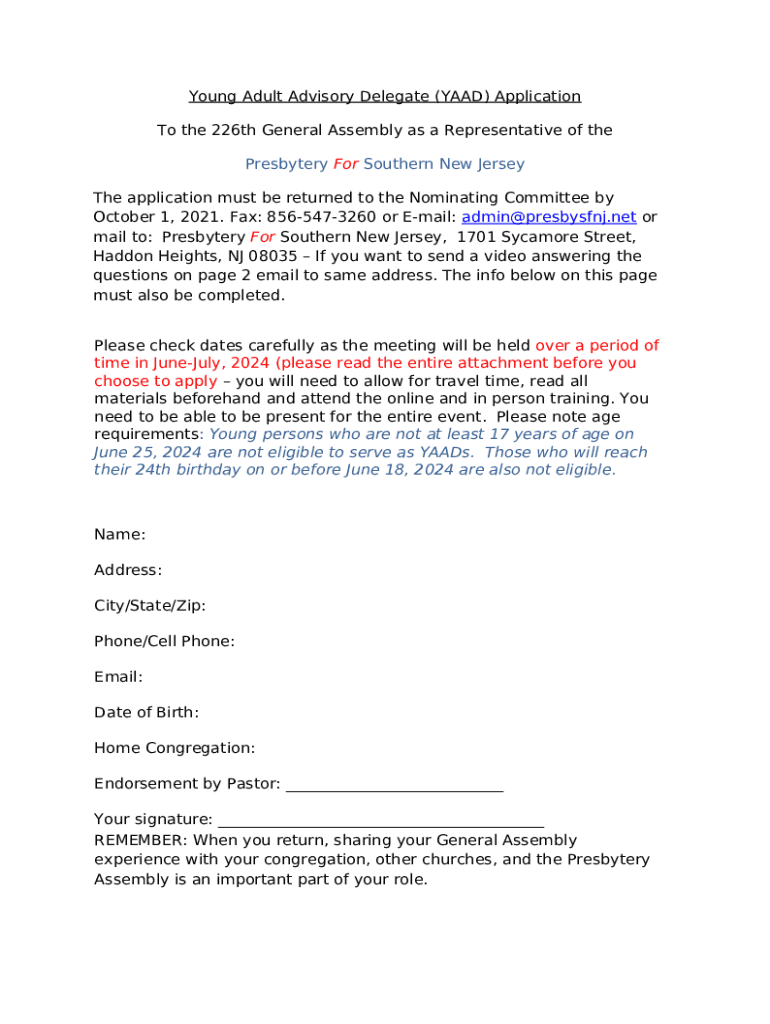 Minor Young Adult Advisory Delegate Permission Doc Template | pdfFiller