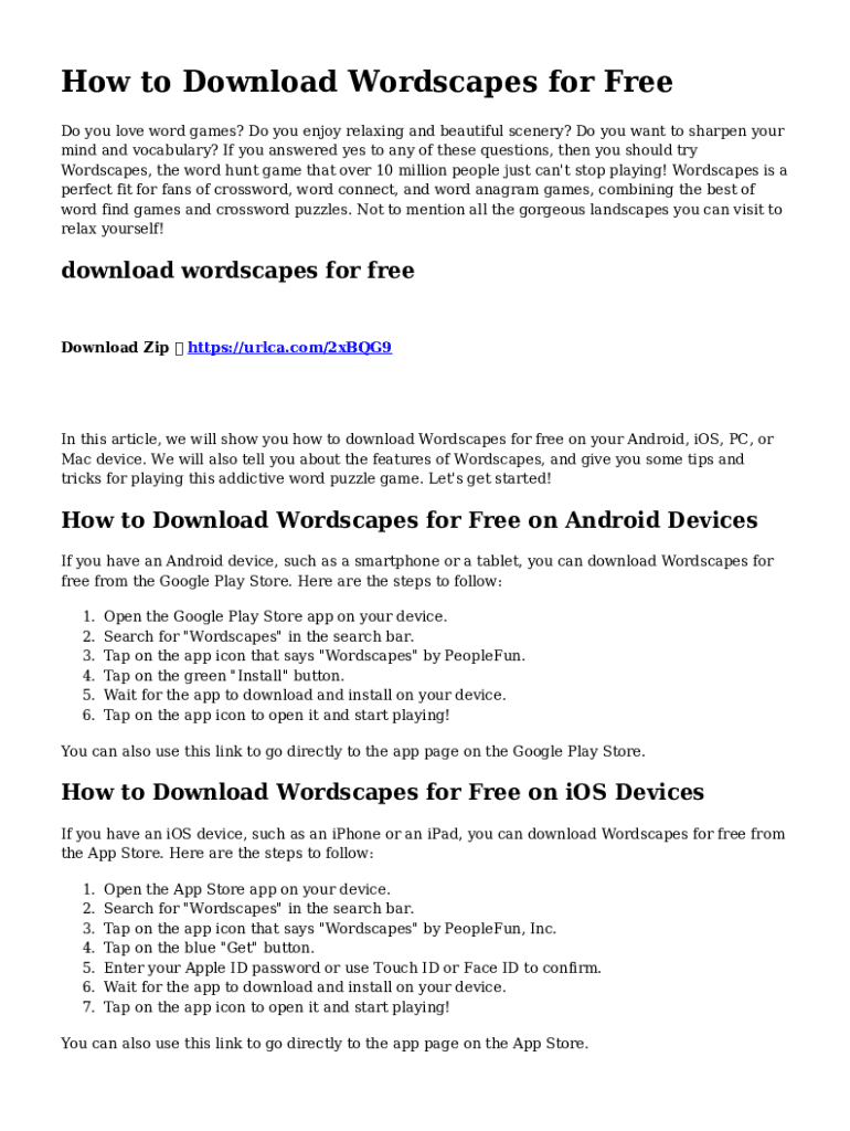 Fillable Online Wordscapes Search - Apps on Google Play Fax Email Print ...