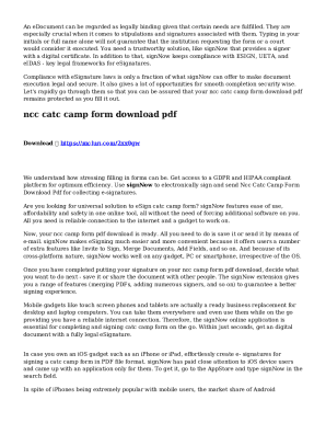 Fillable Online Ncc Catc Camp Form Download Pdf Fax Email Print - pdfFiller