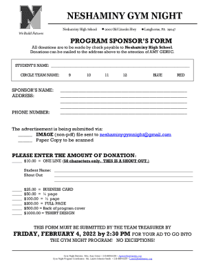 program sponsor's Doc Template | pdfFiller