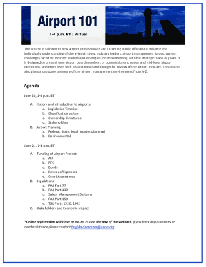 Fillable Online Airport 101 Training Reg Form Fax Email Print - pdfFiller