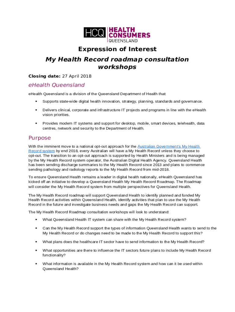 My Health Record (national electronic health record) Doc Template ...