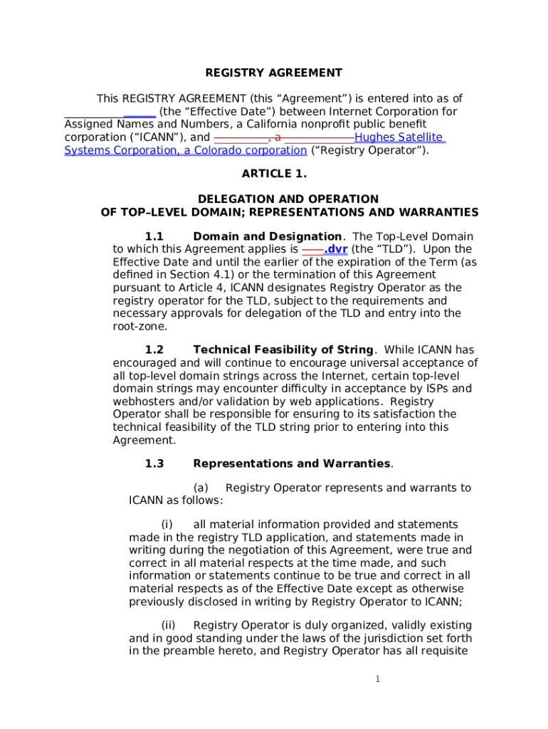 .quebec Registry Agreement Doc Template | pdfFiller