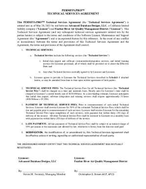 Fillable Online PERMITS.PRO TECHNICAL SERVICES AGREEMENT Fax Email ...